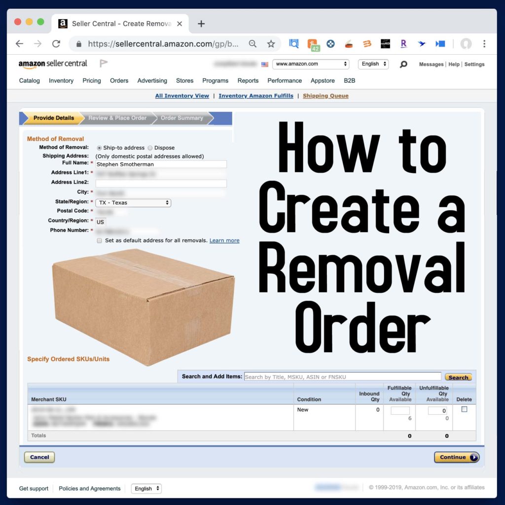 How to Create a Removal Order for Amazon FBA Inventory - Full-Time FBA